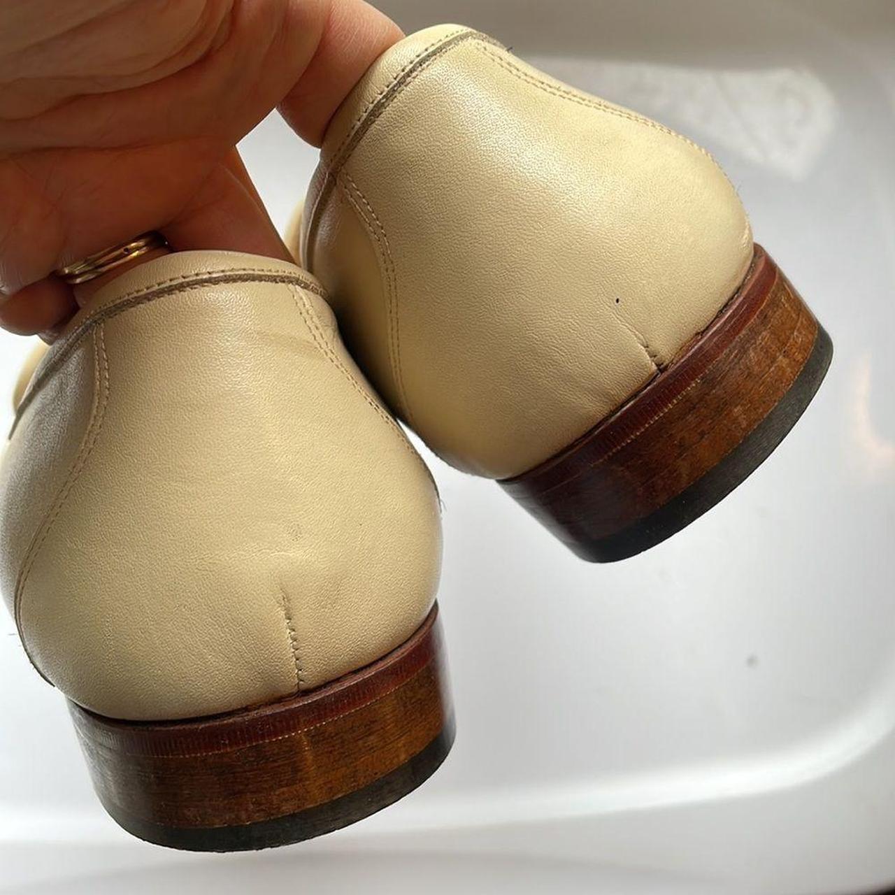 E.T Wright cream colored leather slip on loafers... - Depop