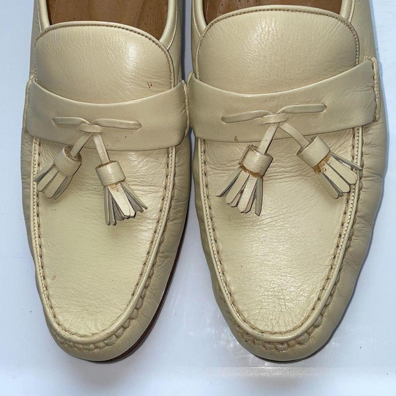 E.T Wright cream colored leather slip on loafers... - Depop