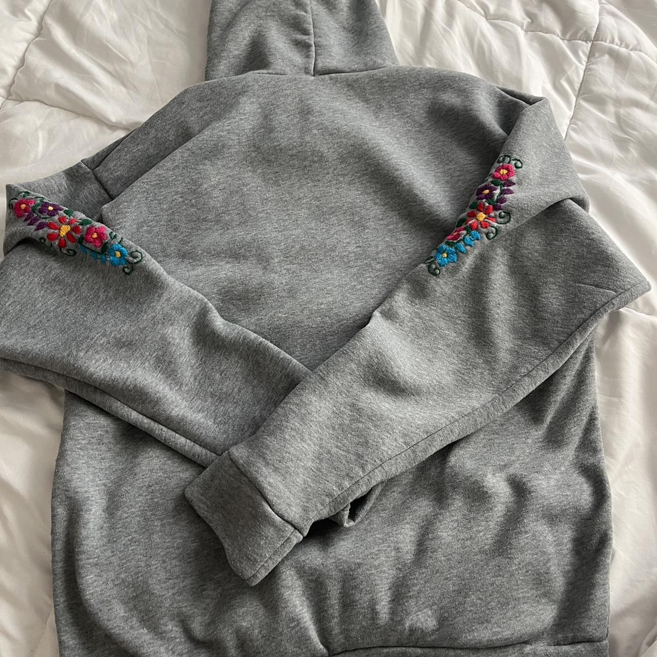Super Cute Floral Embroidered Hoodie From Mexico Depop