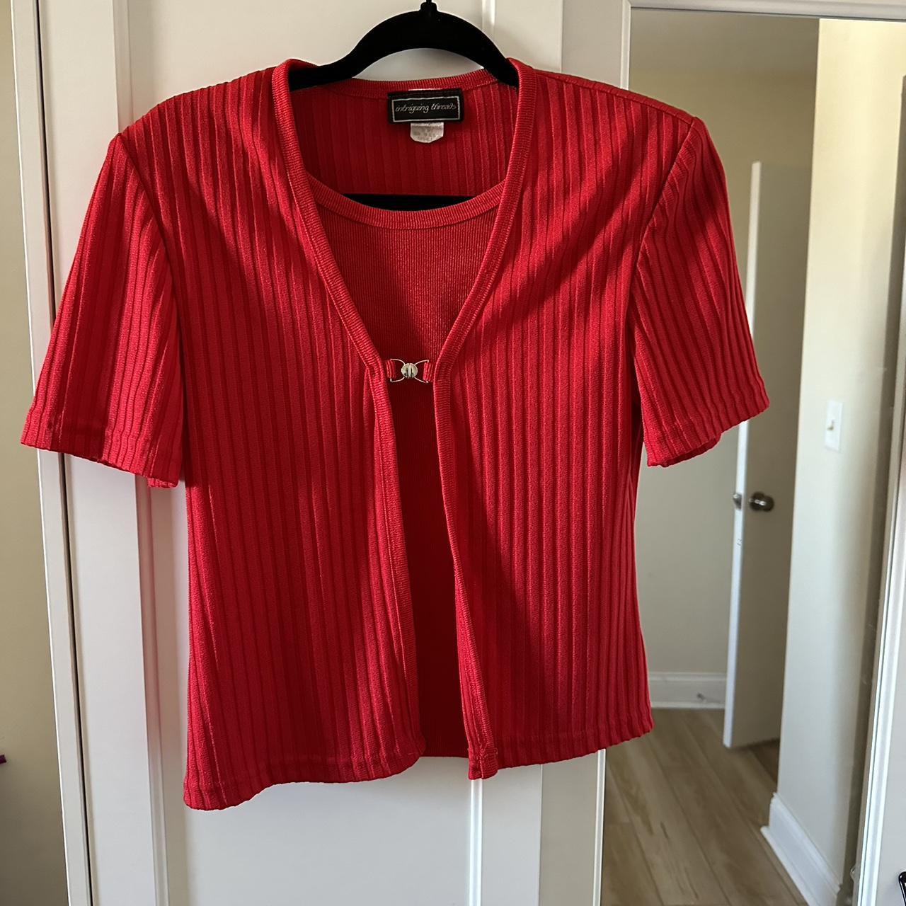 Vintage red top ️ w/ clasp closure Depop payments... | Depop