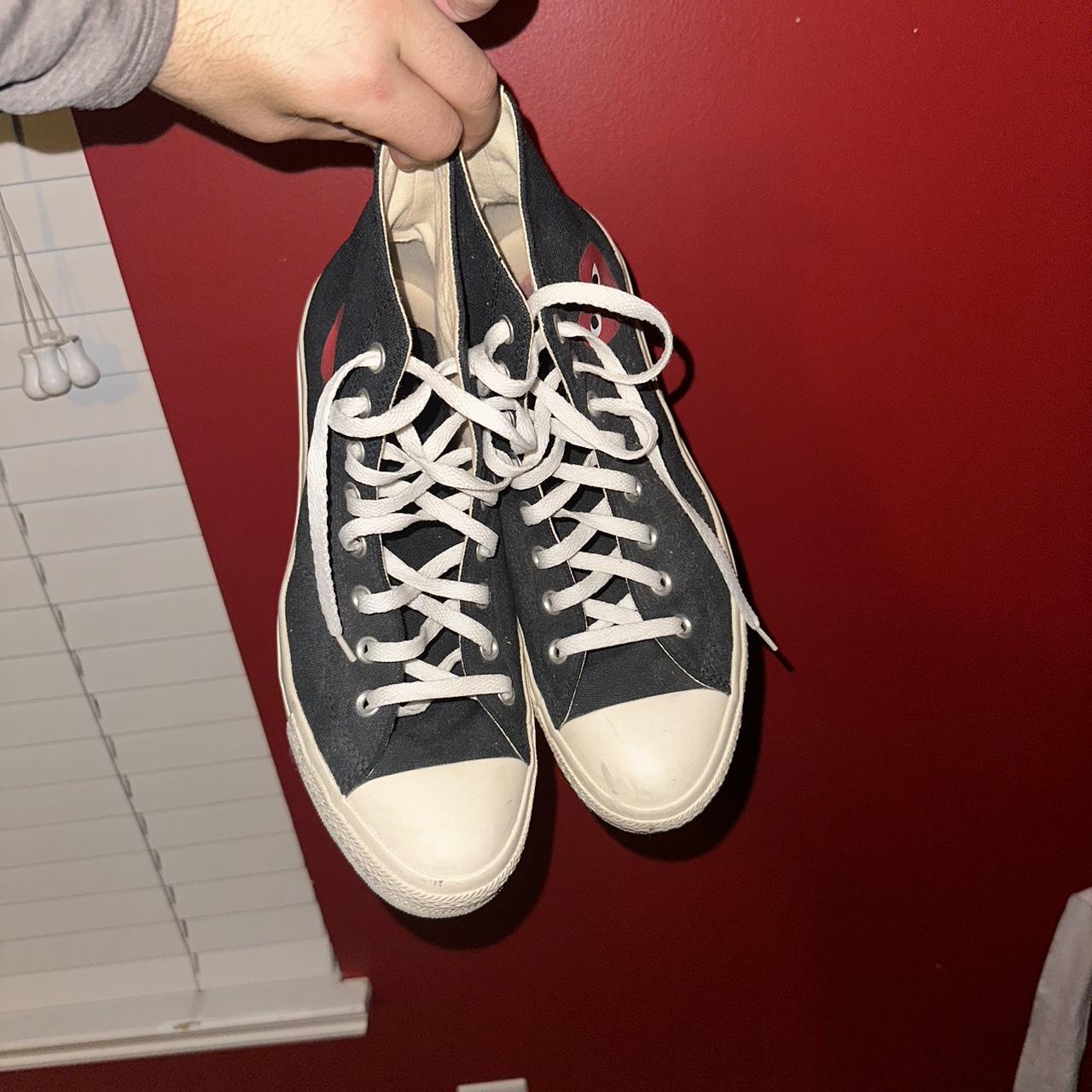 FIRST GEN CDG CONVERSE SIZE 12 7/10 - Depop