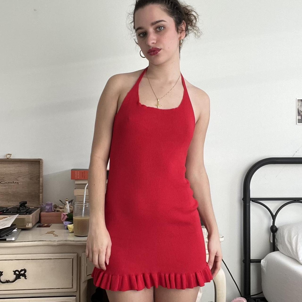 Very flattering red dress 🤍 worn once. Perfect for... - Depop