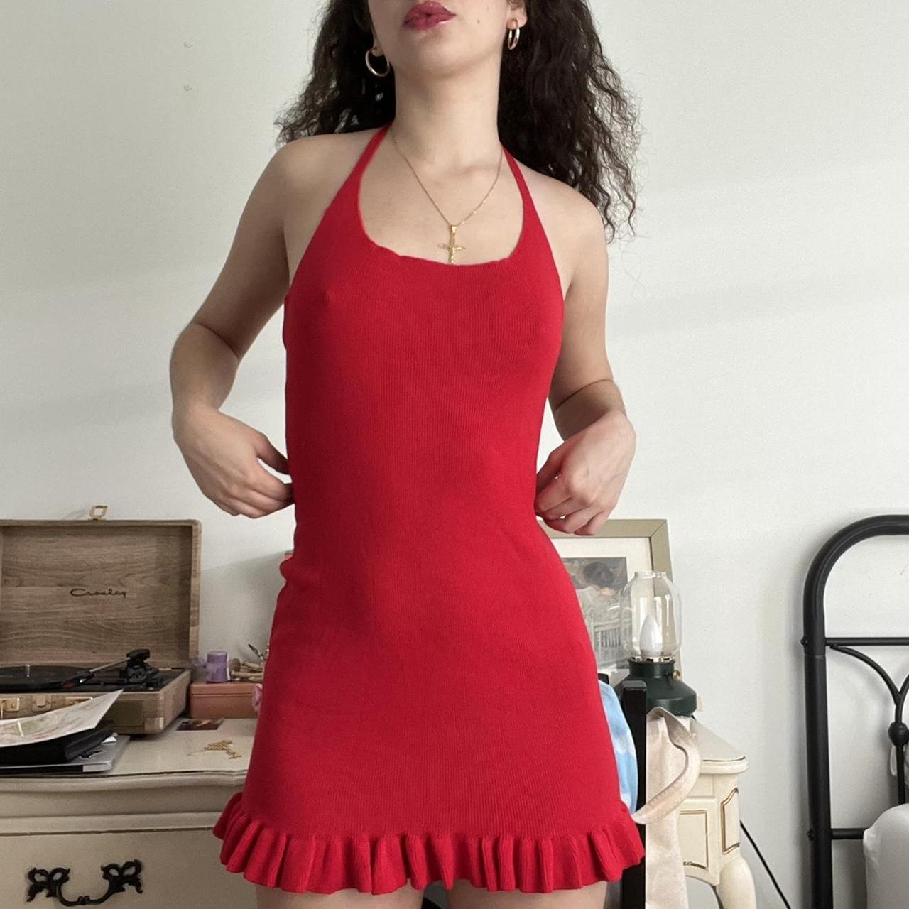 Very flattering red dress 🤍 worn once. Perfect for... - Depop