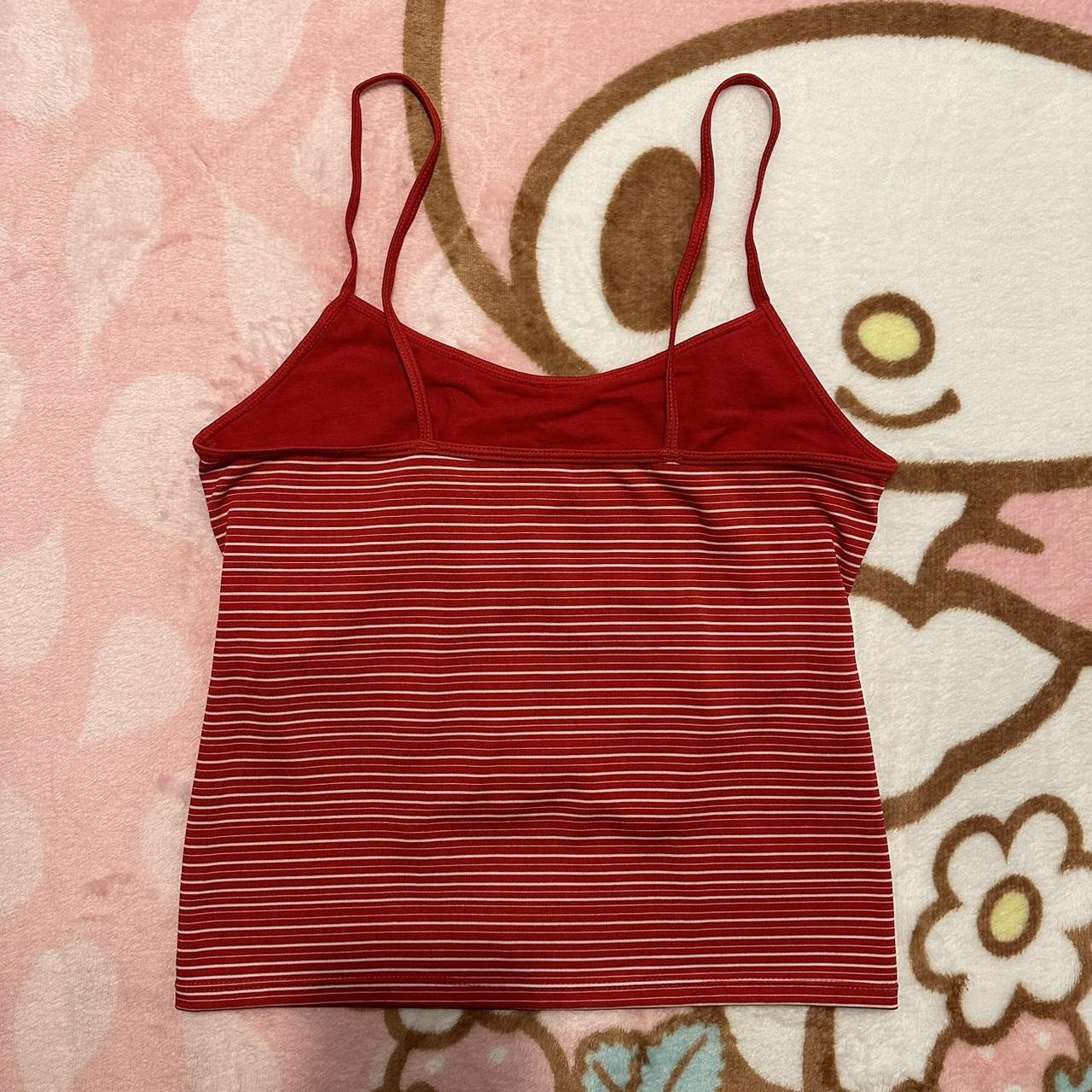Early 2000s striped red & white tank top. Support... - Depop