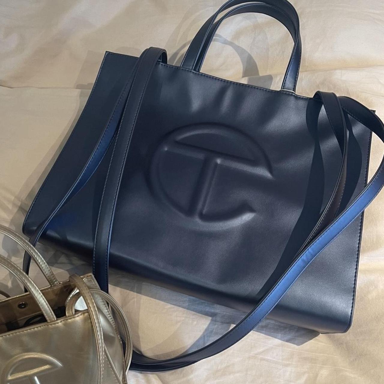 Medium Colbalt metallic telfar bag, good condition... - Depop