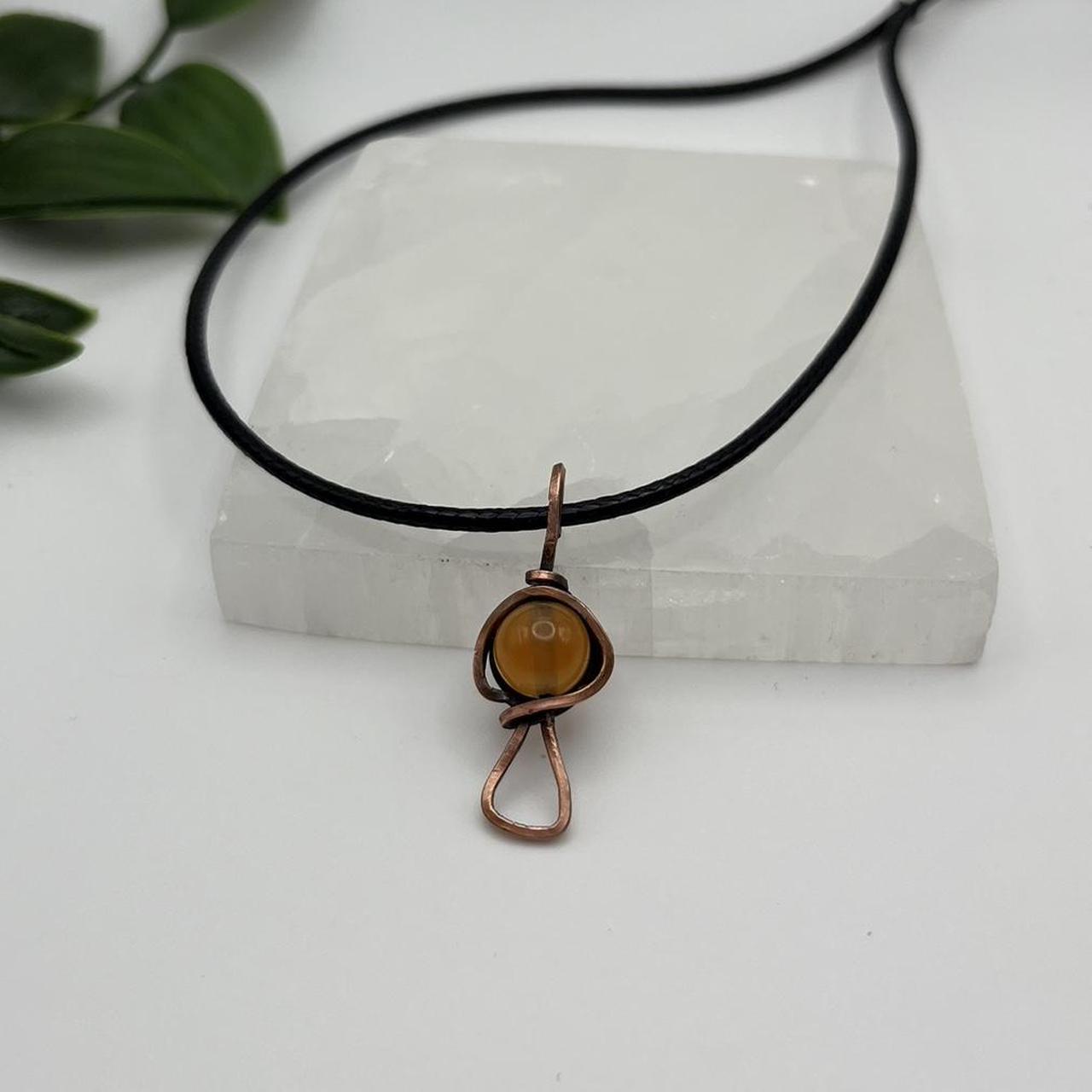 Handmade super cute copper wire wrapped 8mm... - Depop