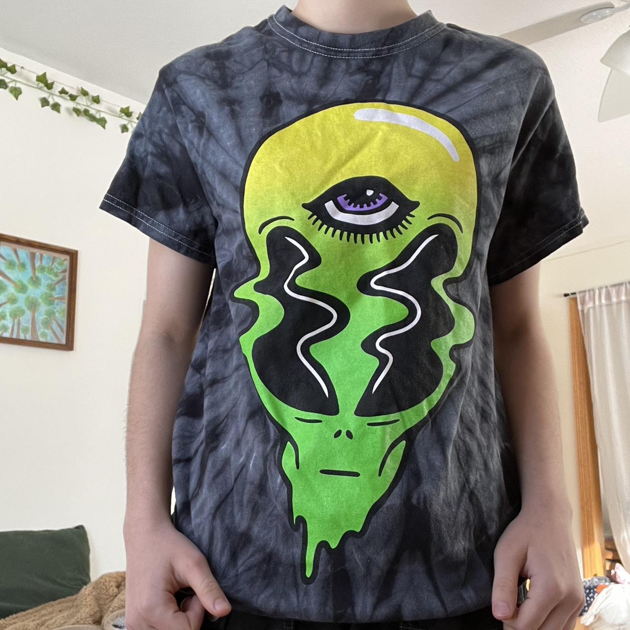 Spencers alien trippy T-shirt. Size small tie dye... - Depop