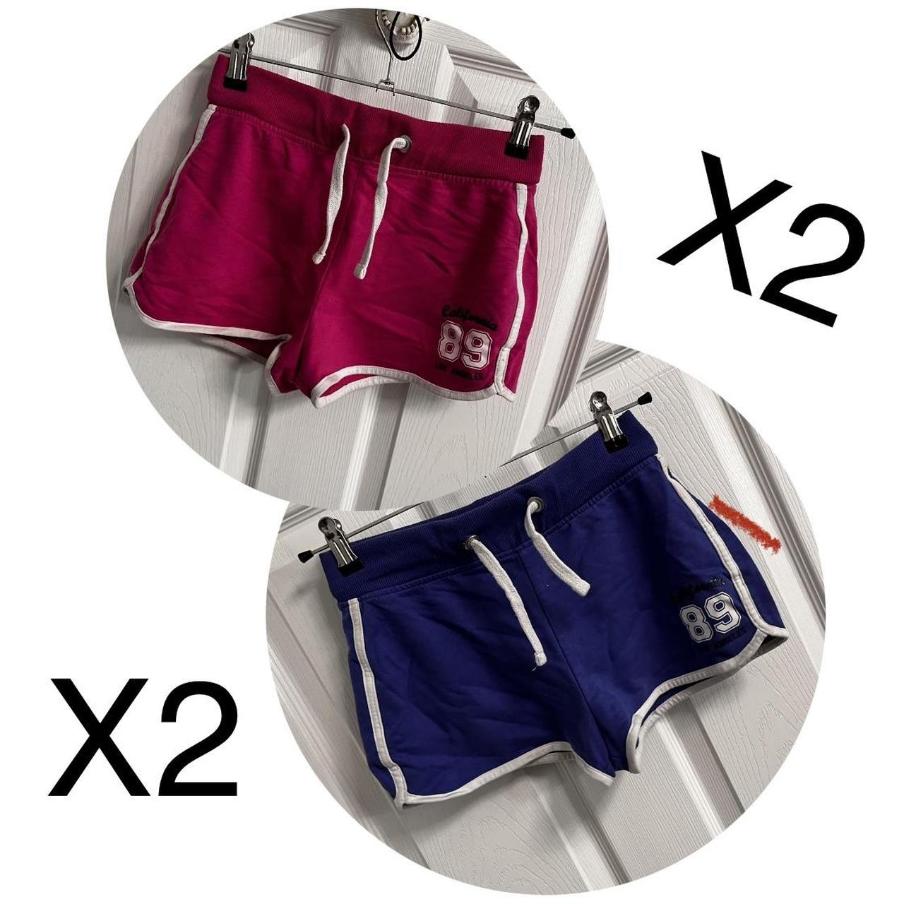 2 pairs of comfortable shorts in blue and pink.... - Depop