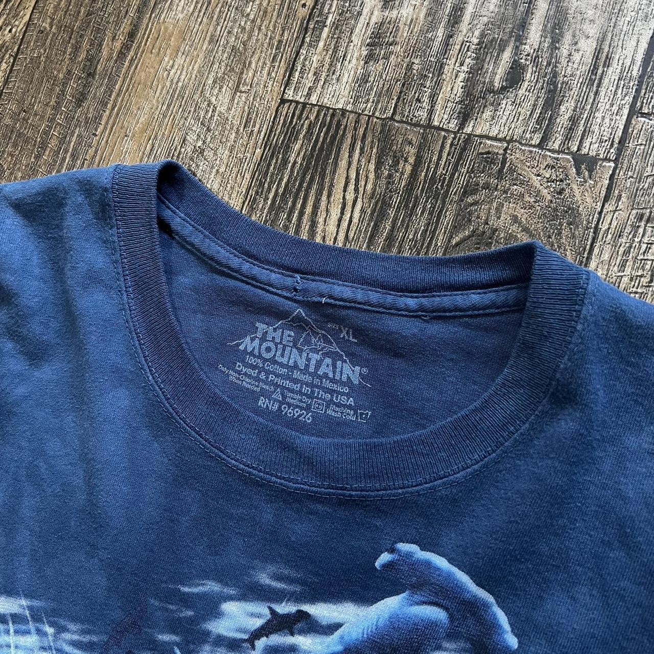The Mountain hammerhead shark graphic tee in a navy... - Depop