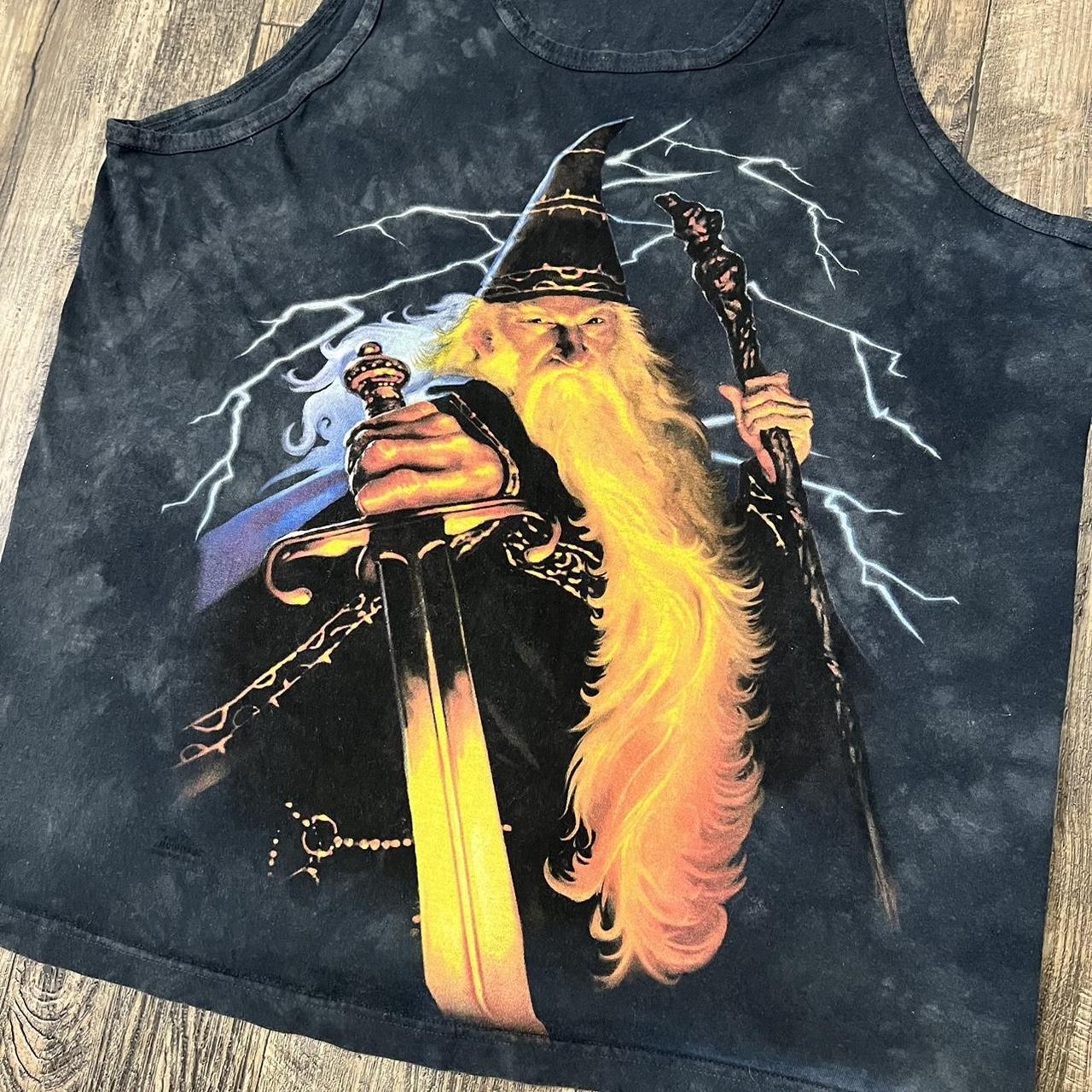 Vintage 2000s The Mountain lightning wizard tank top... - Depop