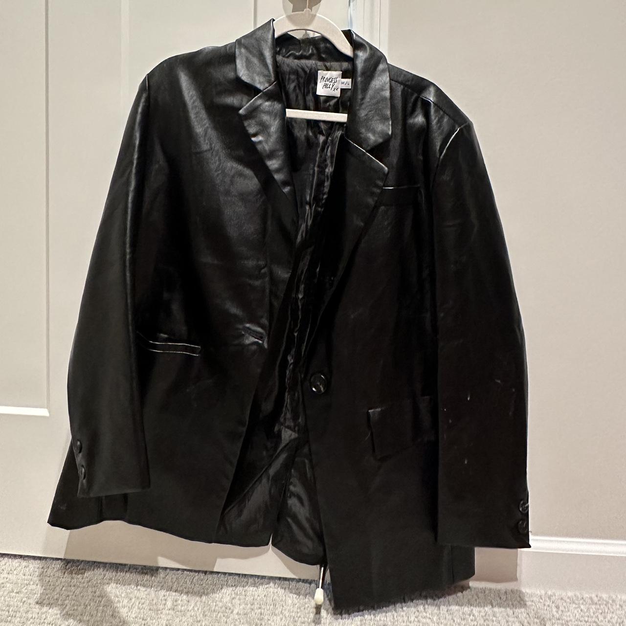 Princess Polly Black Leather Jacket Online price: $104 - Depop