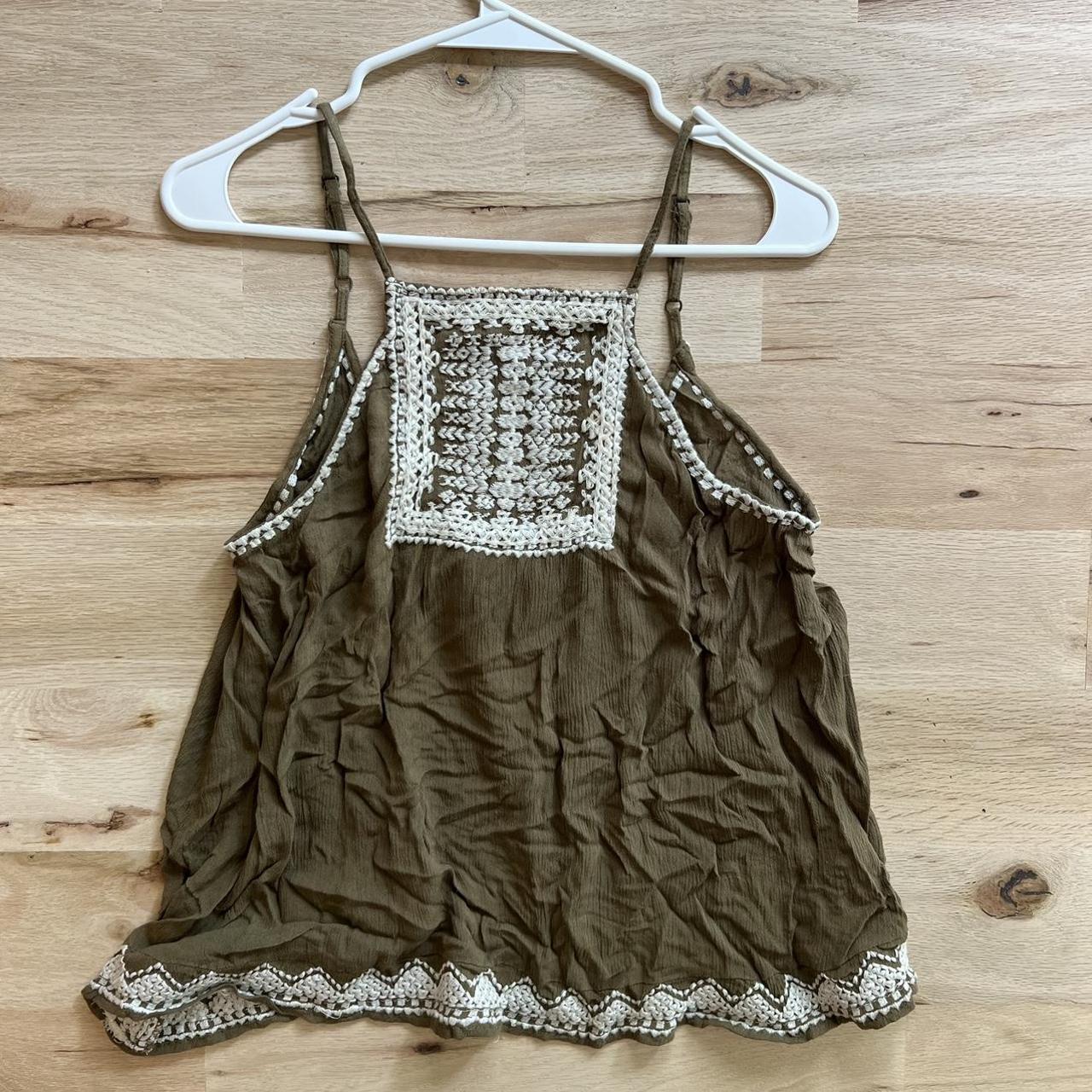 Ecote Women's Green Blouse | Depop