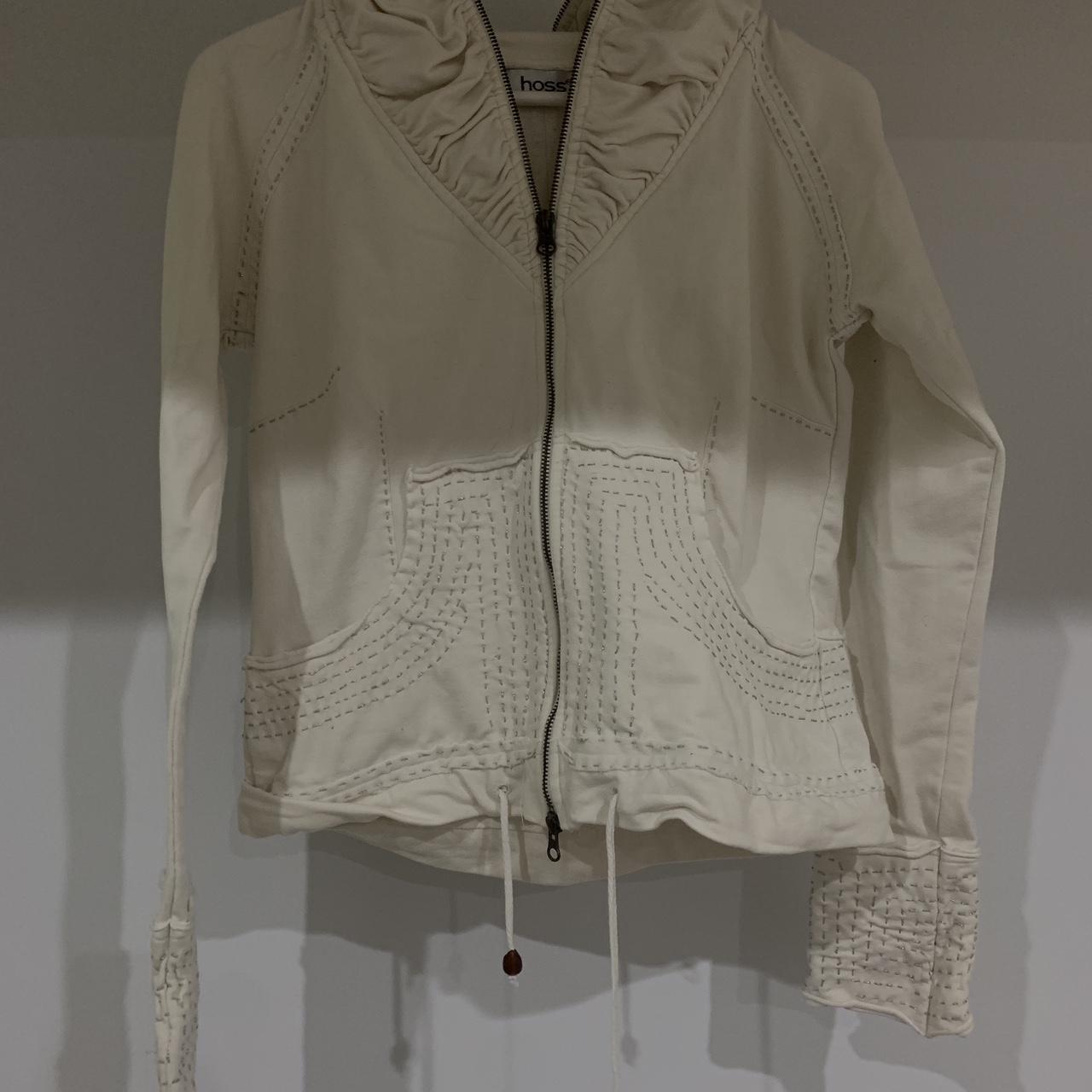 hoss homeless full zip jacket with silver stitching... - Depop