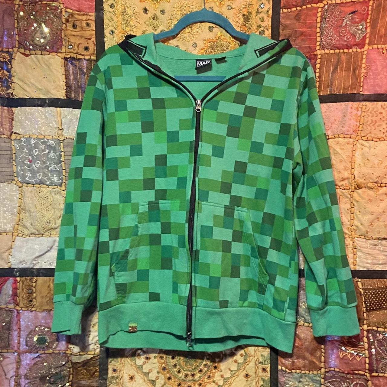Minecraft creeper zip up sweatshirt There is a hood... - Depop