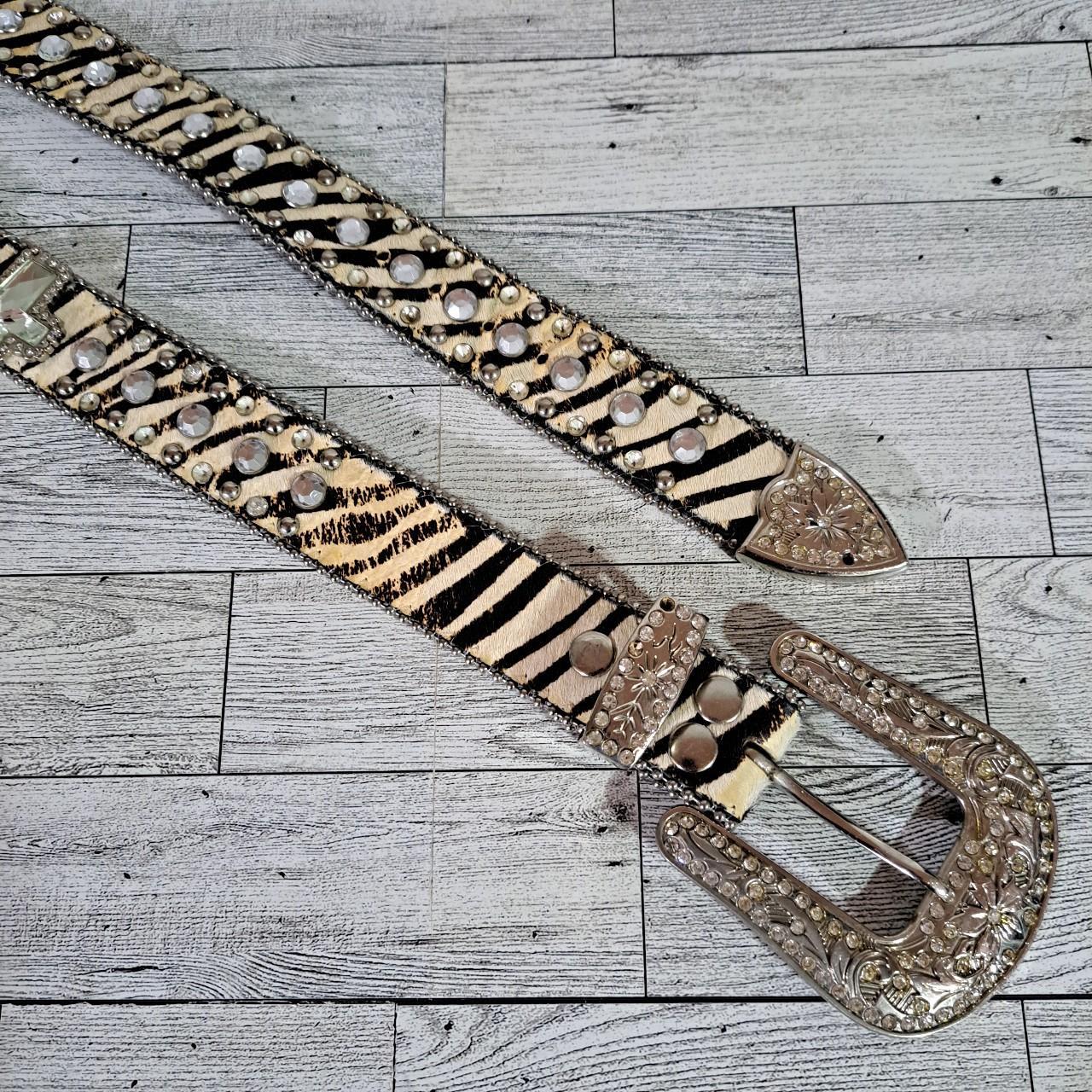 Women's Western Studded Bedazzled Accent Belt... - Depop