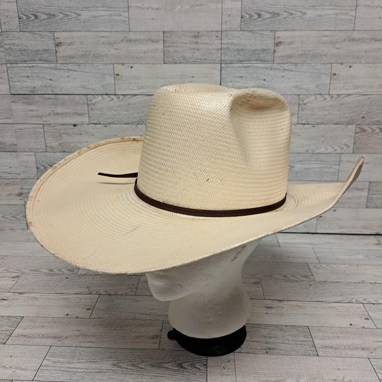 Men's Tony Lama Western Straw Cowboy Hat Tan with... - Depop