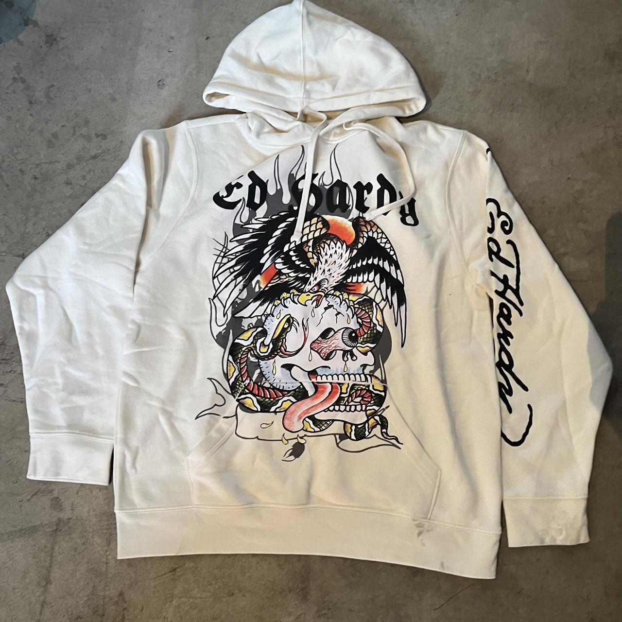 Ed Hardy cream hoodie New #edhardy - Depop