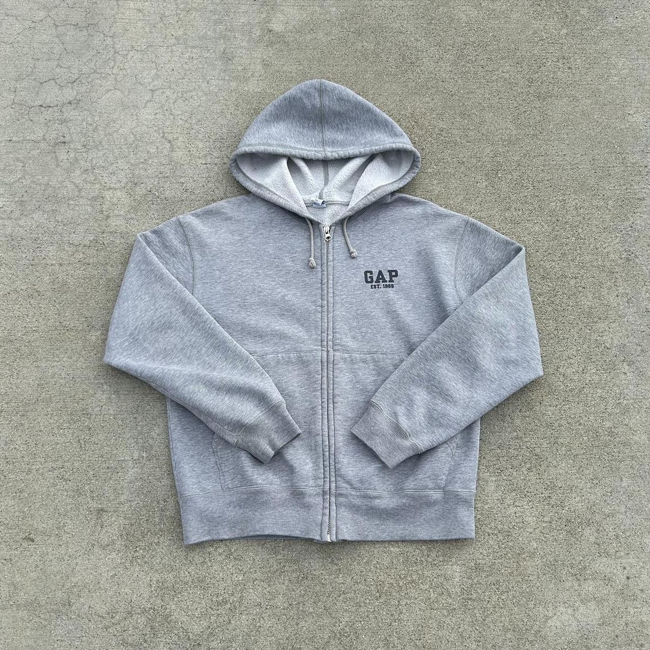 Vintage Gap Zip Up Hoodie - Grey Condition... - Depop
