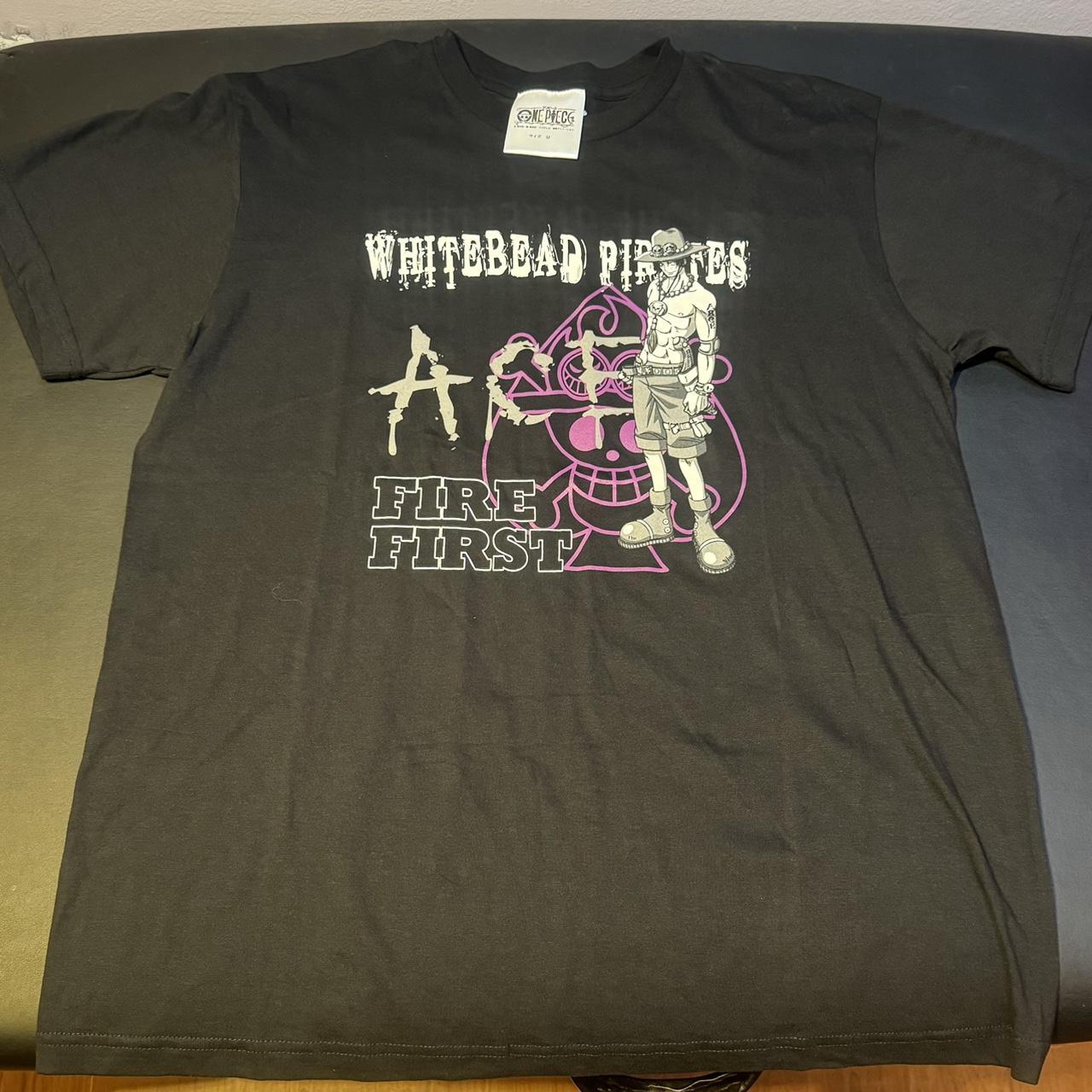 One piece anime ace shirt Medium Measurements... - Depop