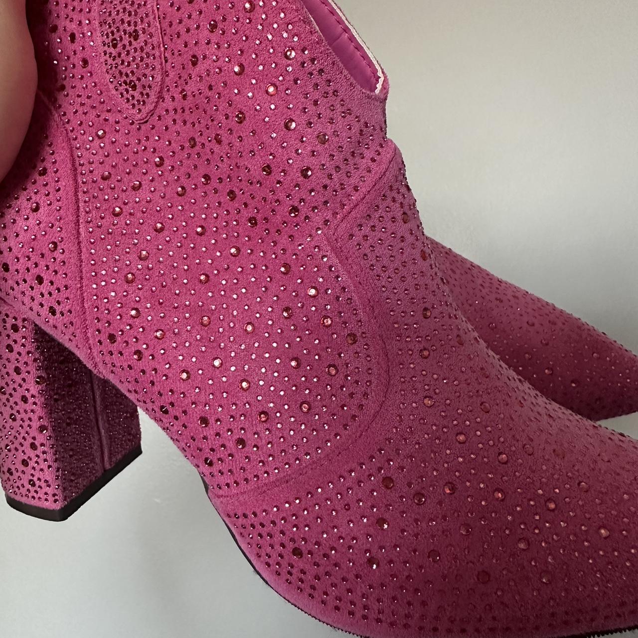 Super cute pink sparkly cowboy booties Practically... - Depop