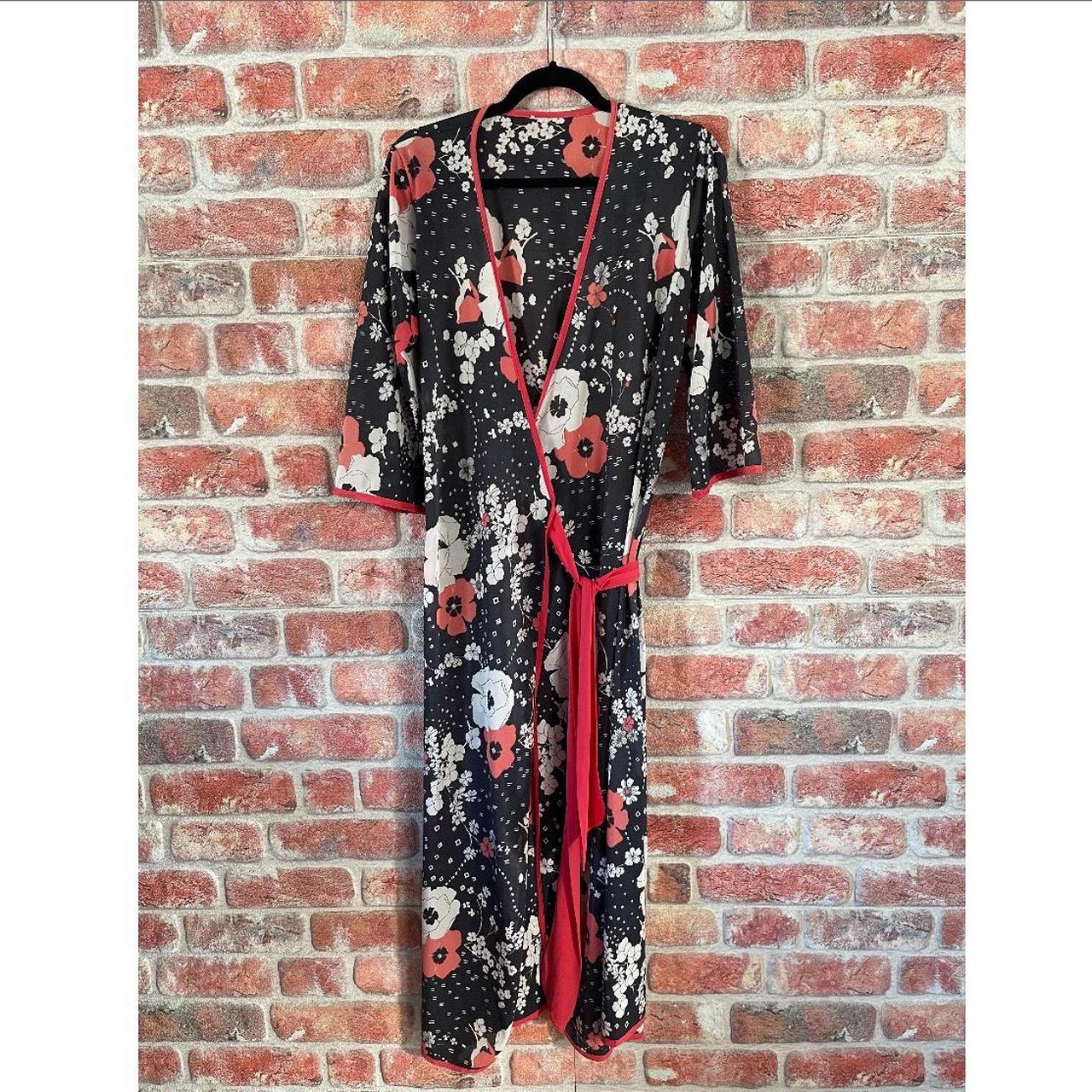 Women's Red and Black Robe | Depop
