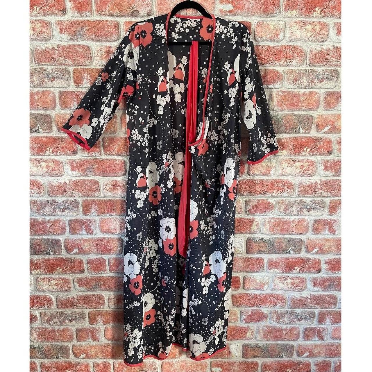 Women's Red and Black Robe | Depop