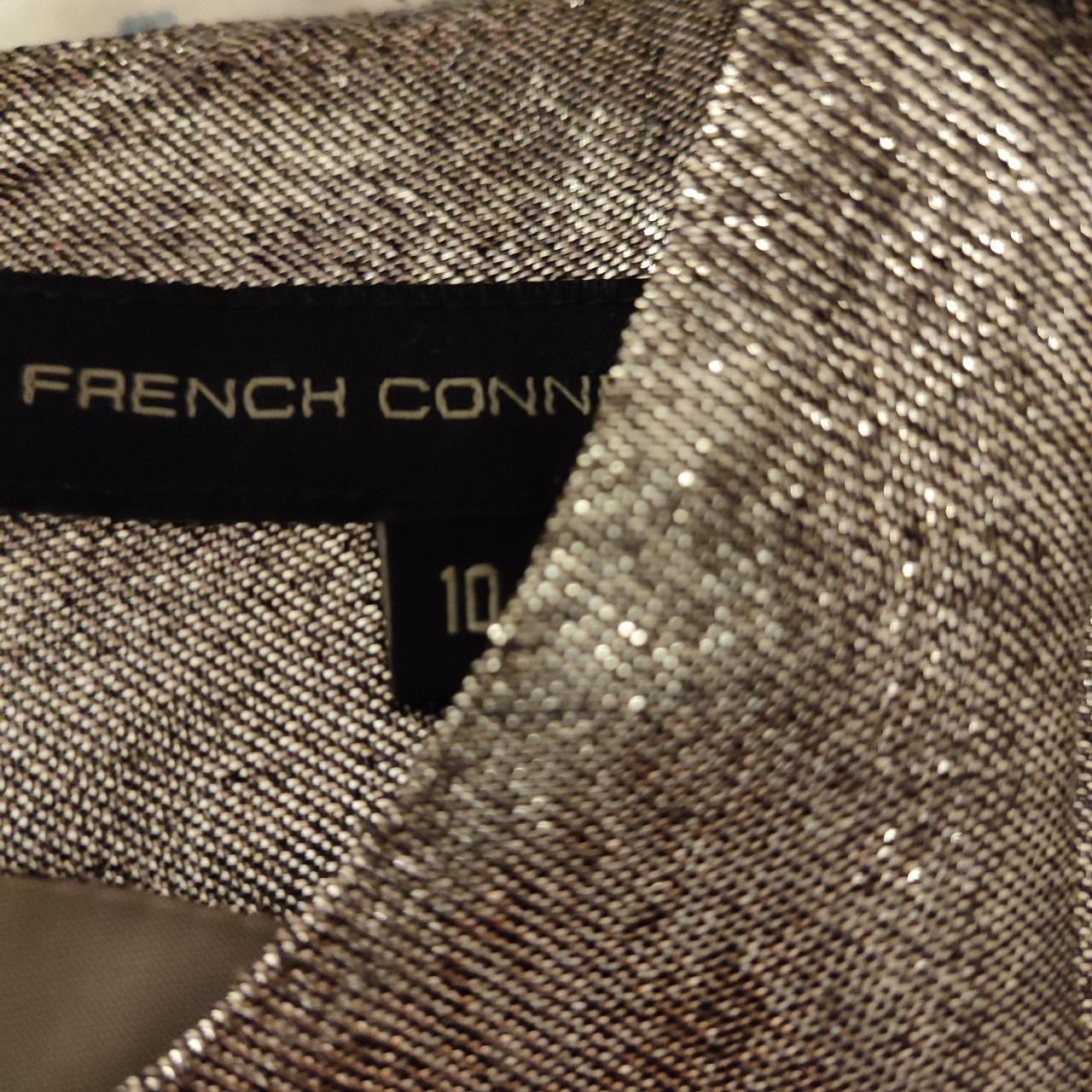 Silk French Connection Silver Party Dress 10 72%... - Depop