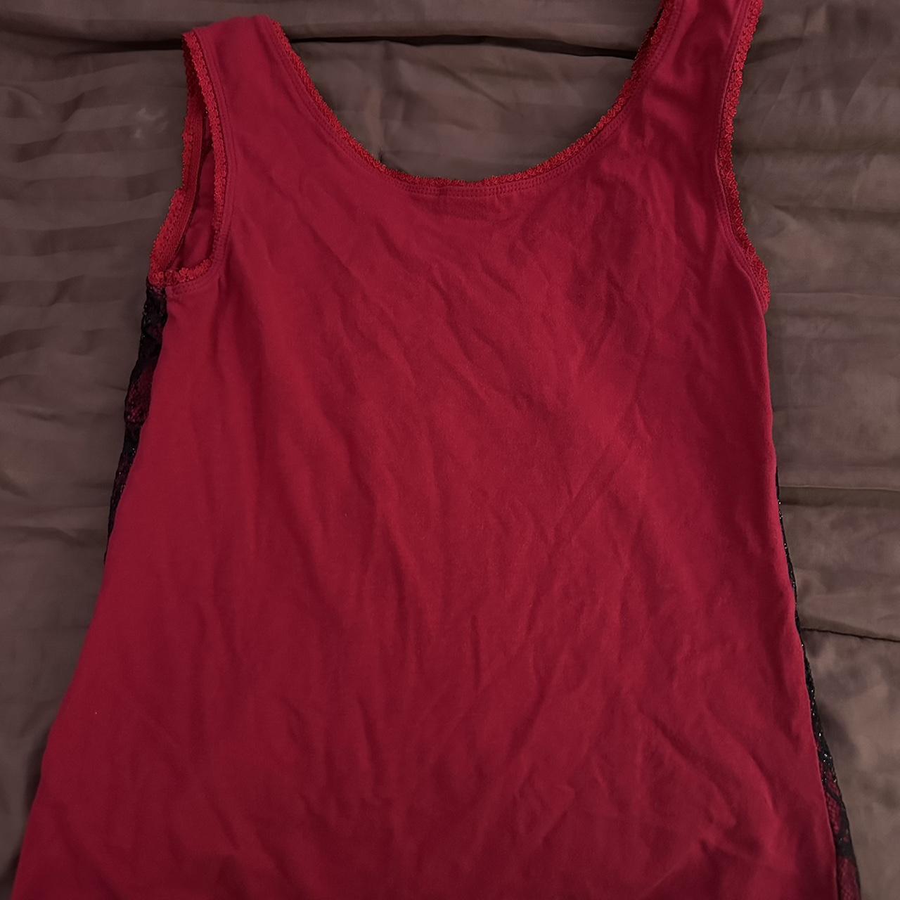 Beautiful red and black tank top with black and... - Depop