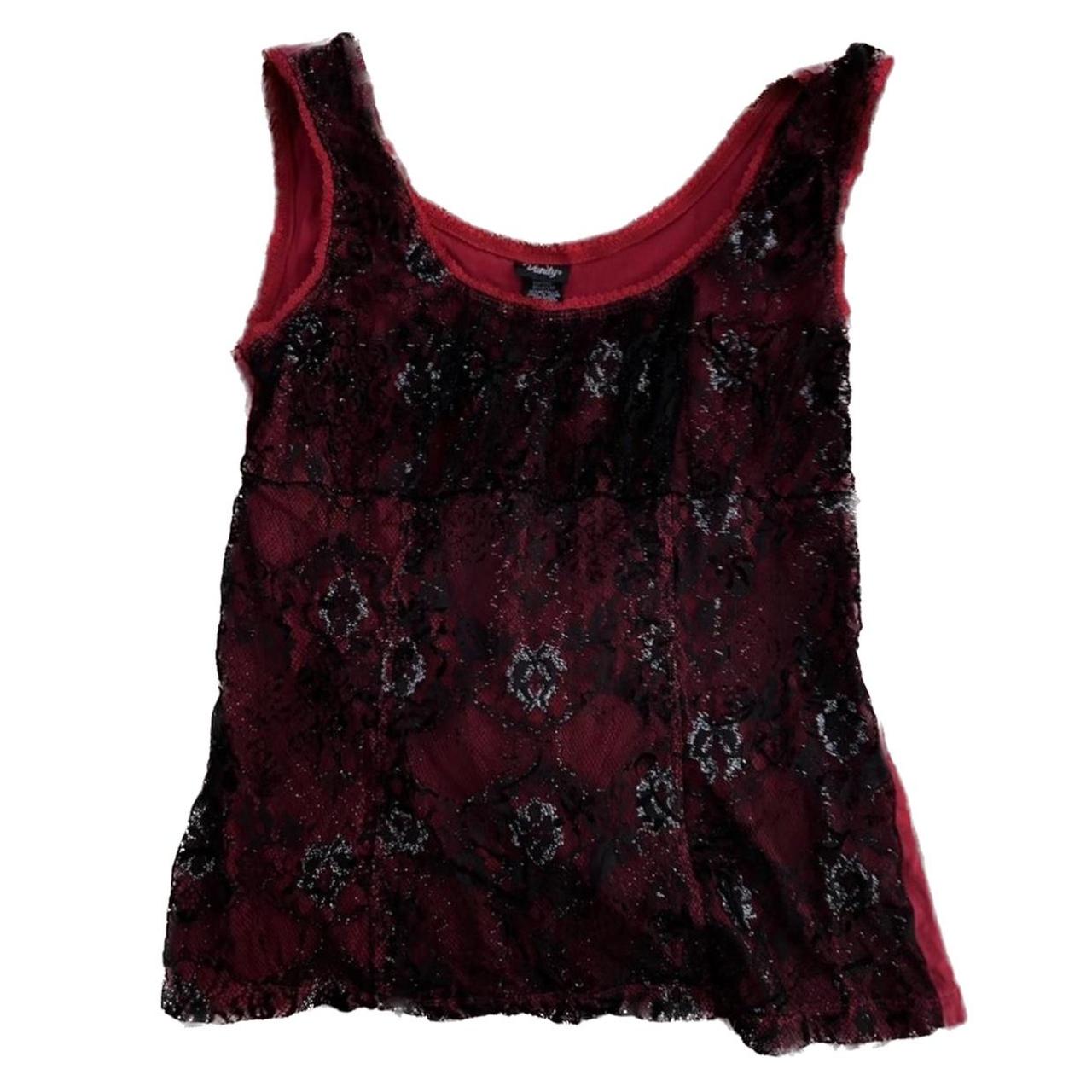 Beautiful red and black tank top with black and... - Depop
