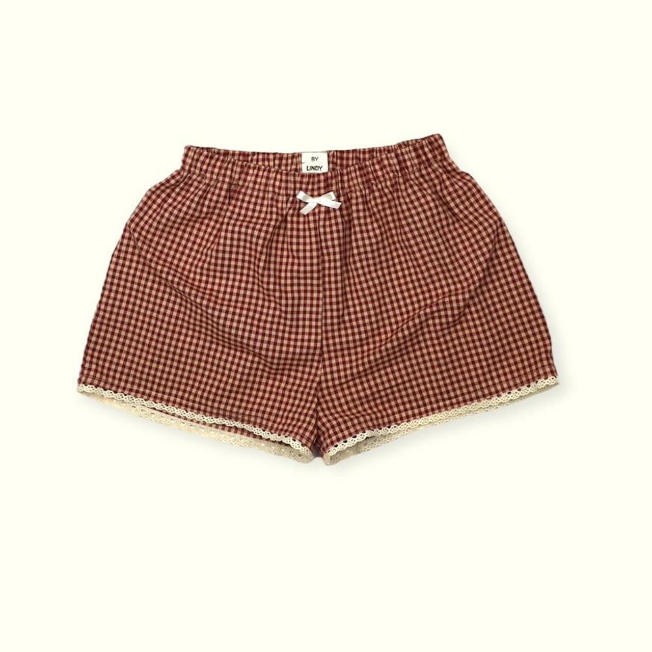 Ruthie Rust Boxers Plaid/gingham boxers hand-sewn... - Depop
