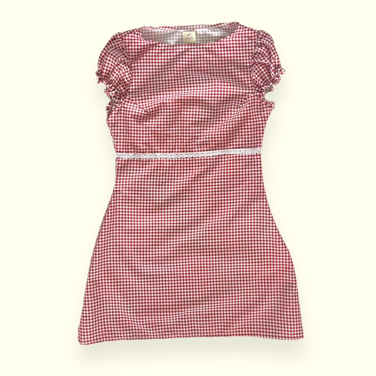 Ruby Rouge Dress Red and white plaid/gingham mini... - Depop
