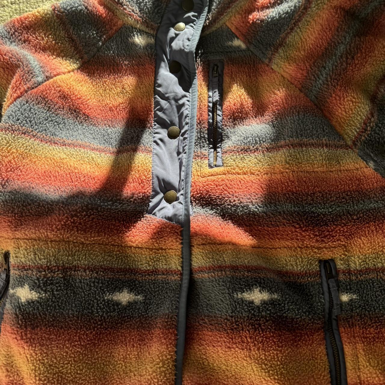 Multi-coloured fleece jacket that’s super cute!!... - Depop