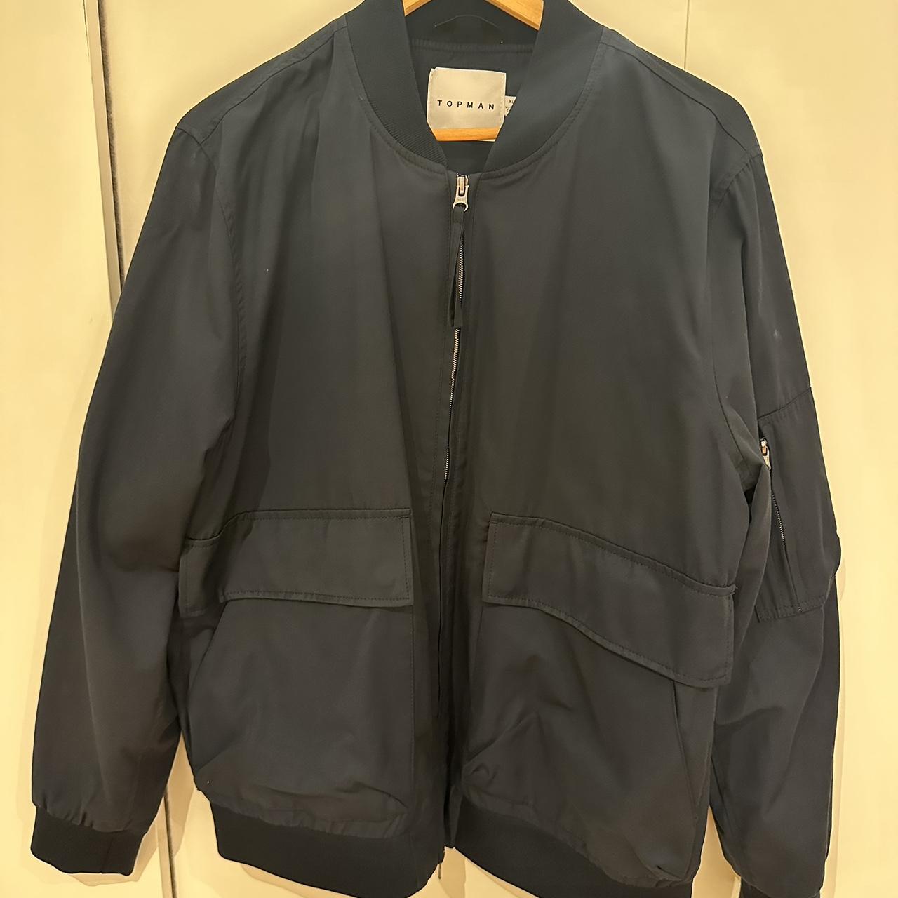 Men’s Navy Bomber jacket Brand - TopMan Size - uk... - Depop