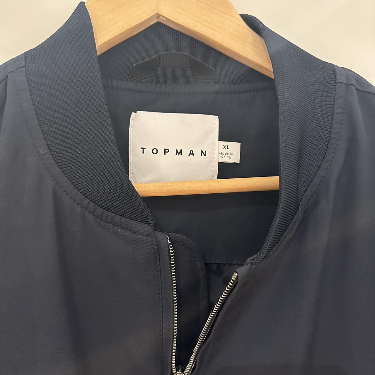 Men’s Navy Bomber jacket Brand - TopMan Size - uk... - Depop