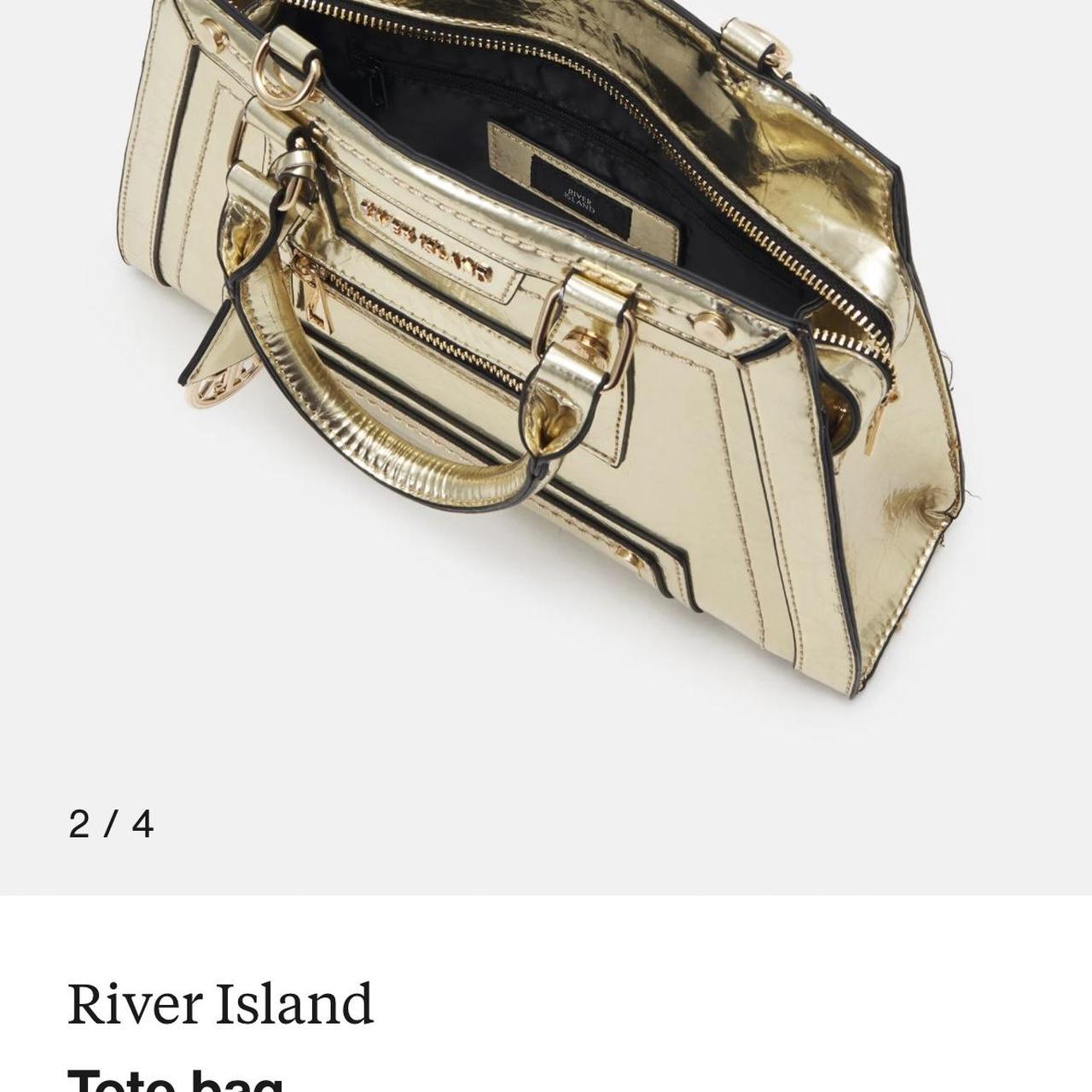 River island gold tote bag Used once RRP £41 - Depop
