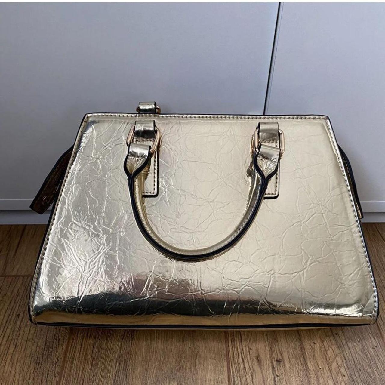 River island gold tote bag Used once RRP £41 - Depop