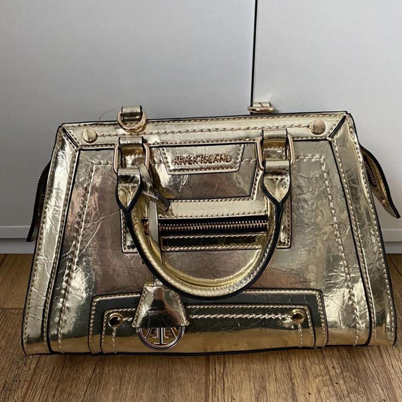 River island gold tote bag Used once RRP £41 - Depop