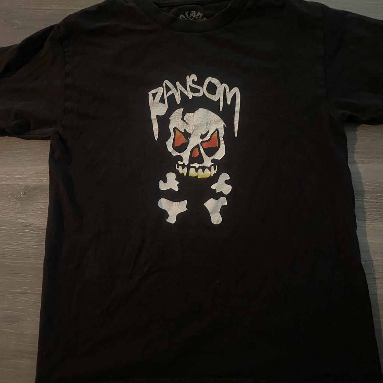 Ransom Clothing Black Tee has visible cracks in the... - Depop