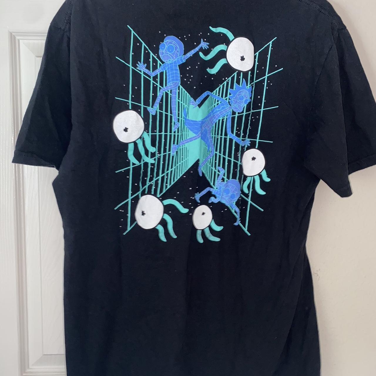 Rick & Morty Black graphic tee Med black t shirt... - Depop