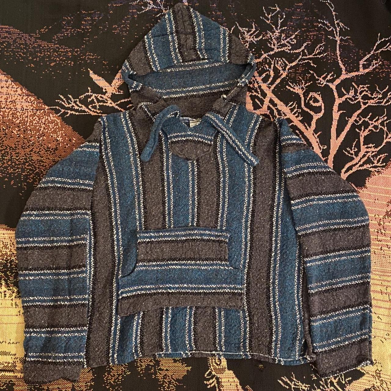 Blue and grey baja hoodie #hoodie #baja #mexican... - Depop