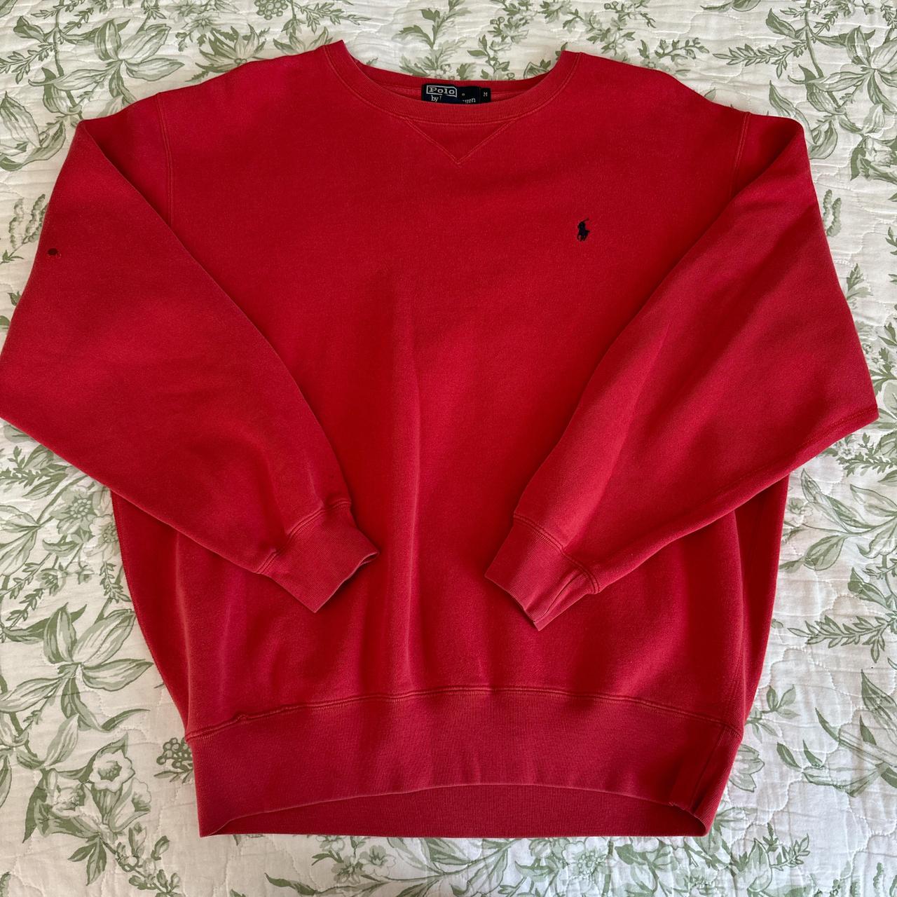 Red Polo by Ralph Lauren crewneck Small stains on... - Depop