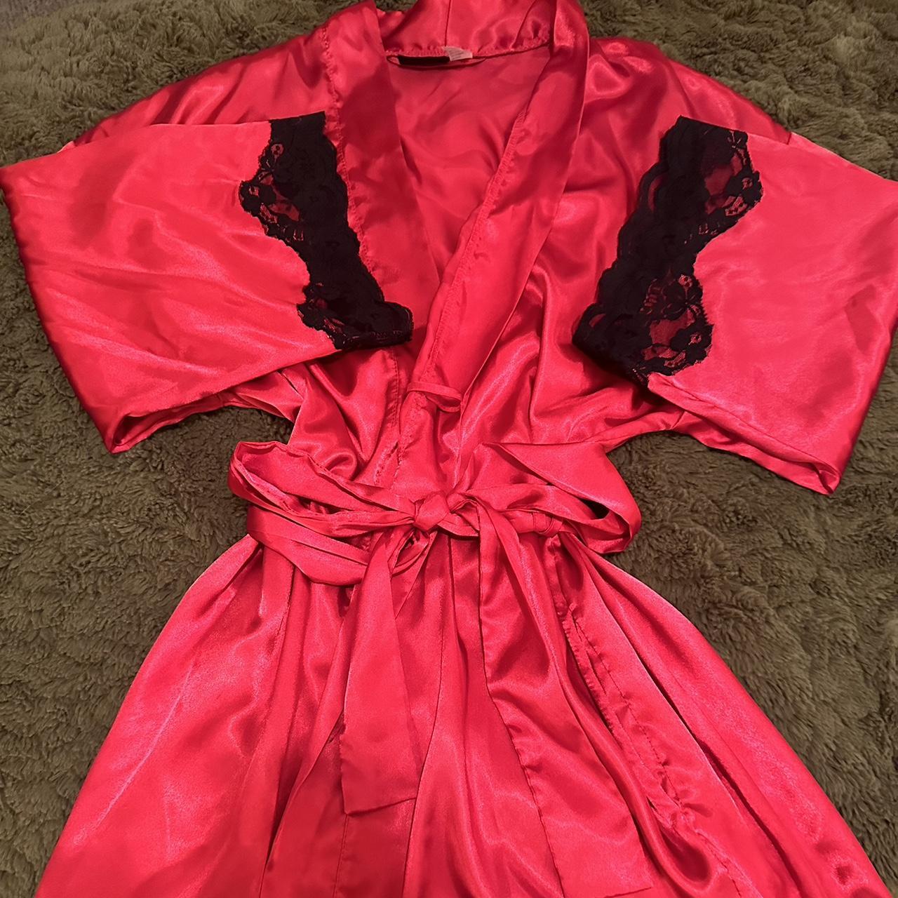 fredrick’s of hollywood sexy red satin robe 💋 -no... - Depop