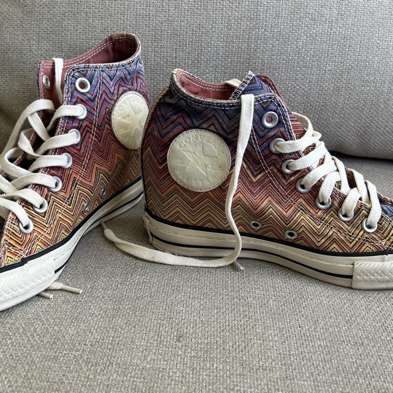 Converse Missoni wedge sneaker with tie dye style... - Depop