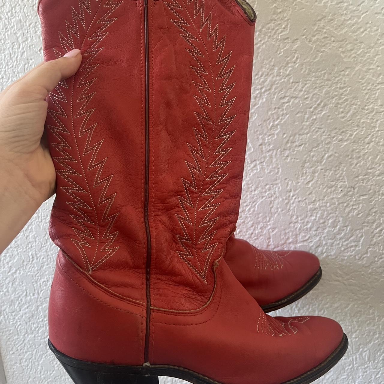 Vintage acme red cowgirl boots So lana del rey... - Depop