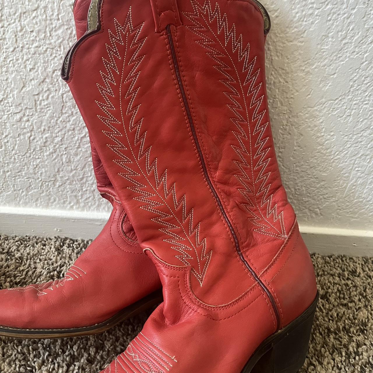 Vintage acme red cowgirl boots So lana del rey... - Depop