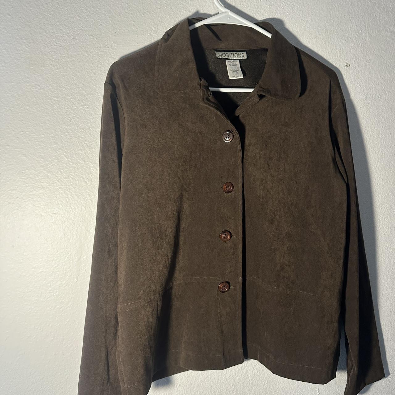 Vintage brown button up jacket Size small Brand:... - Depop