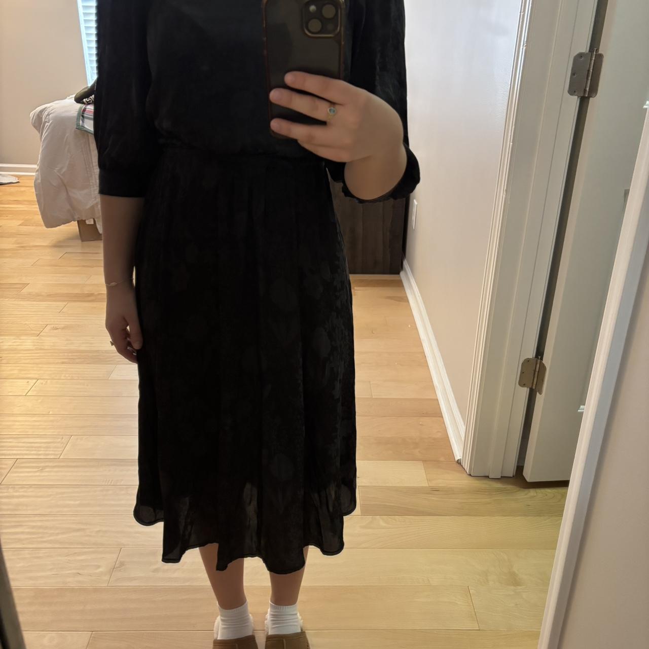 Sheer black midi dress with a touch of whimsy... | Depop