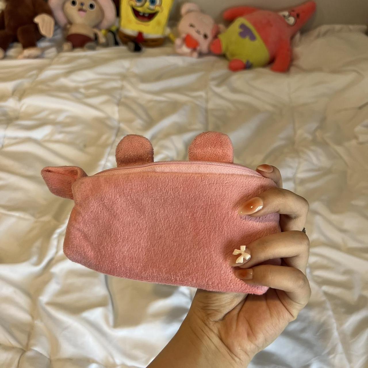 kawaii fuzzy pink bunny pencil case from japan i... - Depop