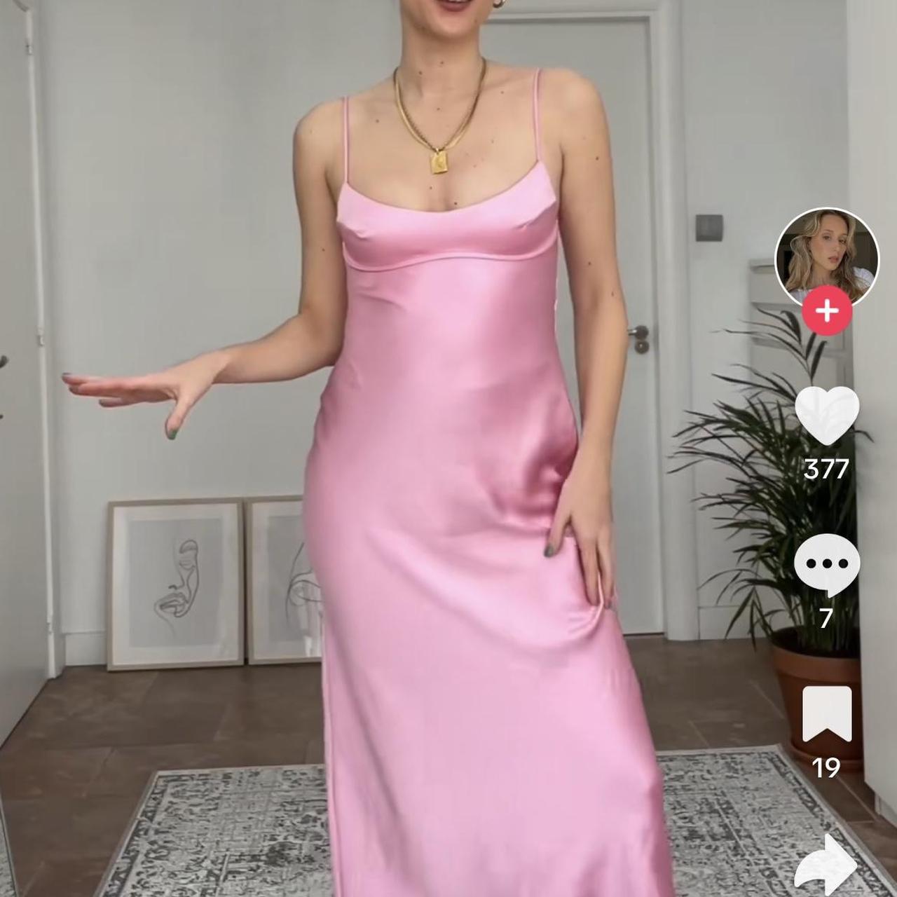 Viral Zara pink dress. Adjustable back straps. Size... - Depop