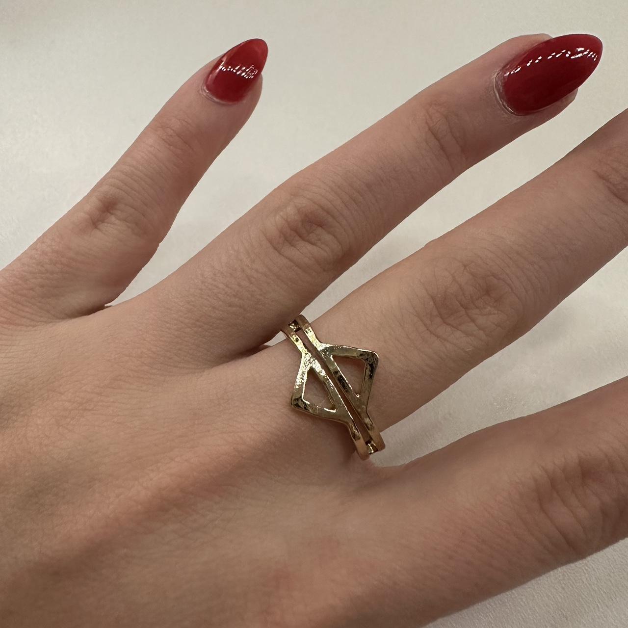 Gold Triangles Ring - Depop